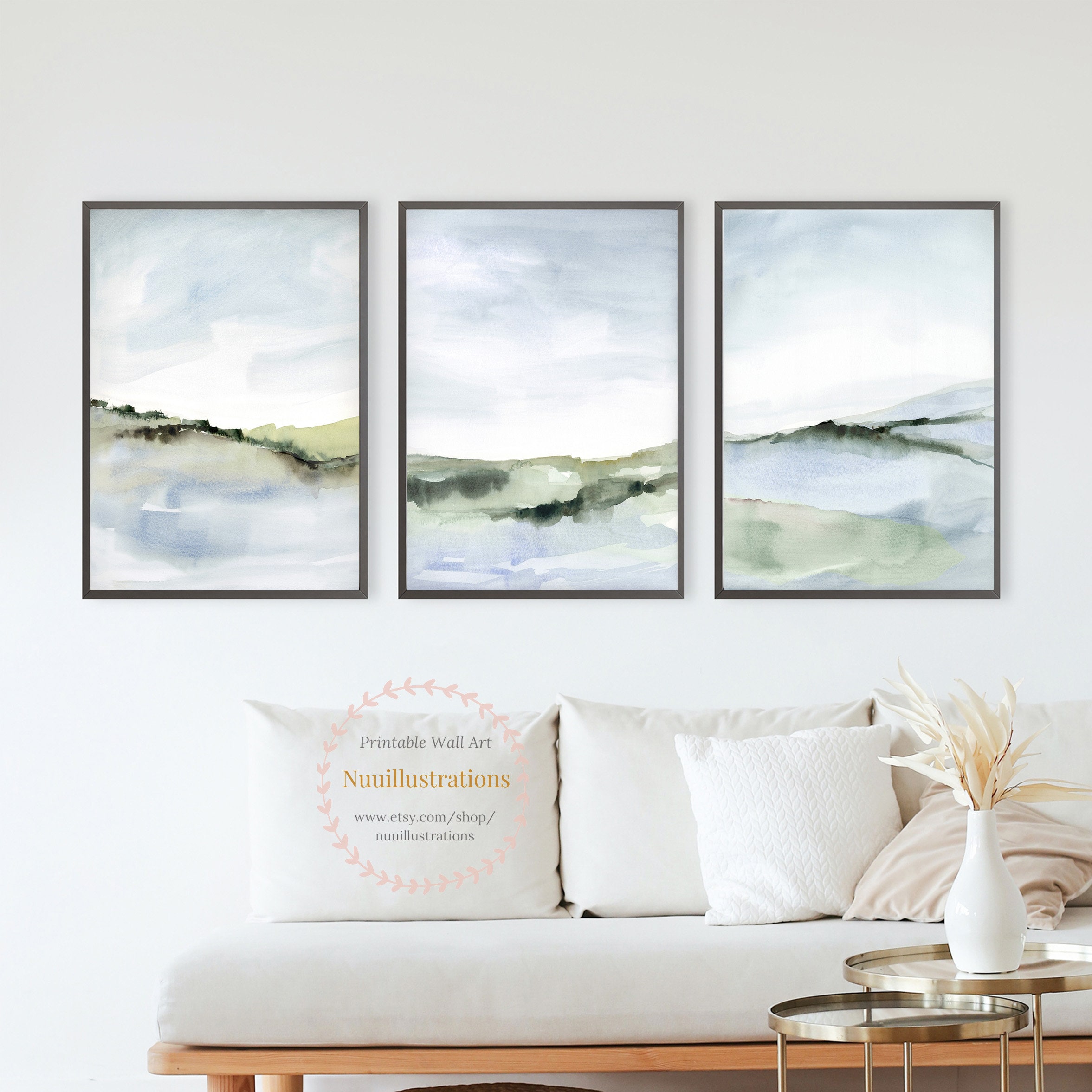 Abstract Landscape Print Set of 3 Printable Wall Art - Etsy