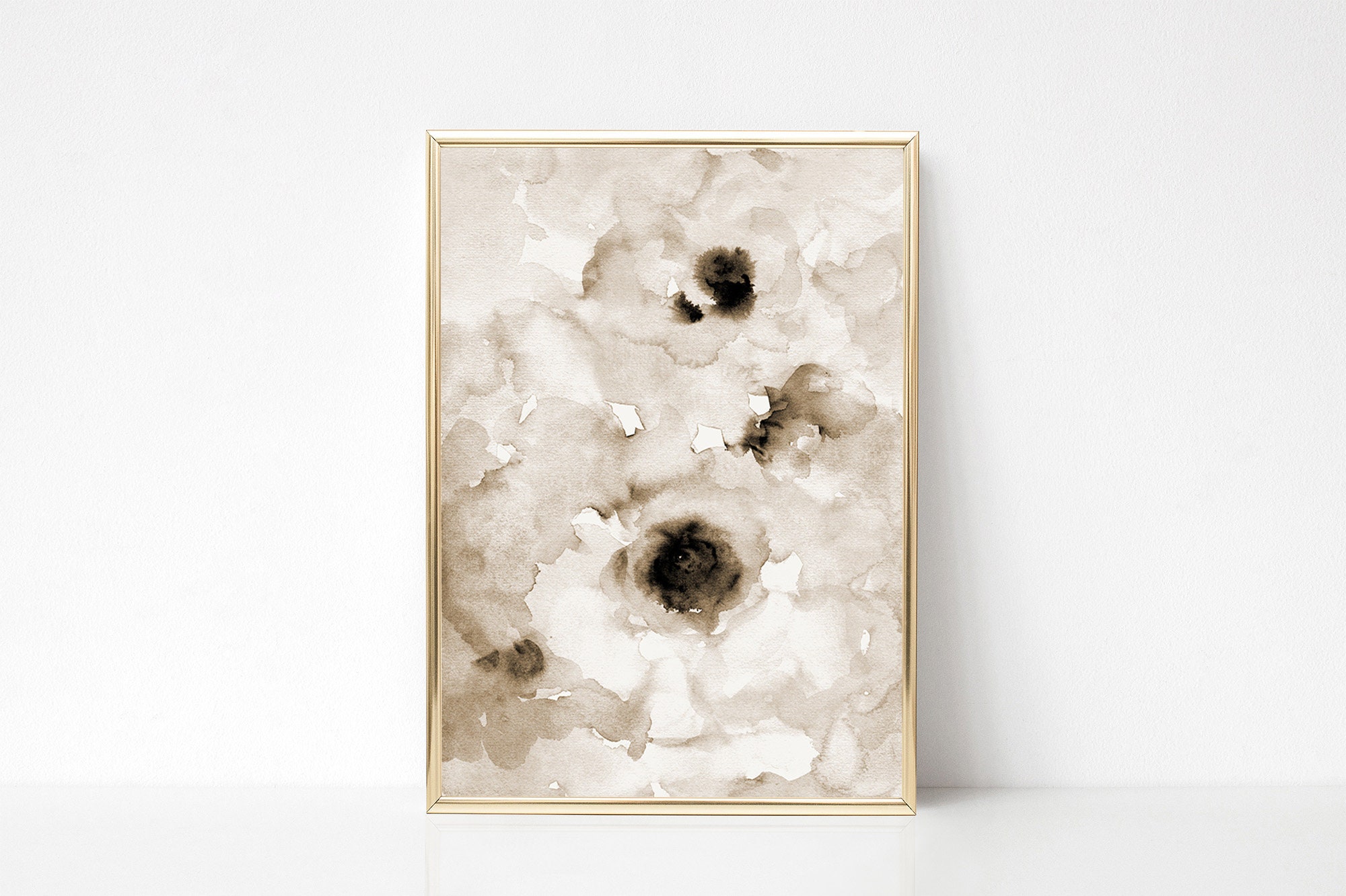 Sepia Abstract Flower Printable Wall Art Instant Download DIY - Etsy