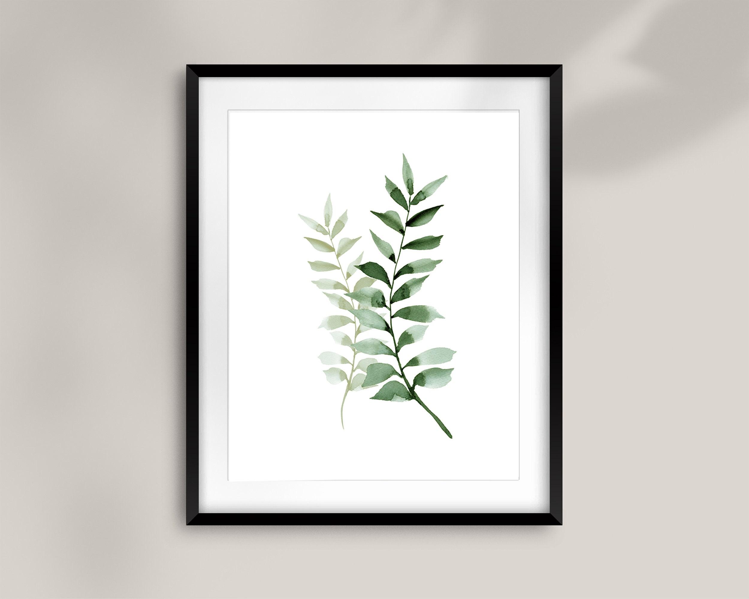 Green Leaf Print Leaves Printable Botanical Wall Art | Etsy
