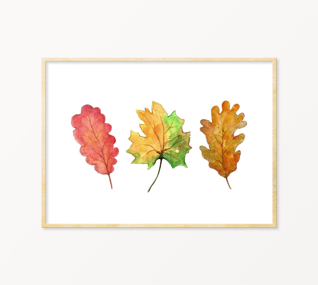 Leaves Printable, Autumn Leaves Poster, Leaves Wall Art, Red Leaves Art ...