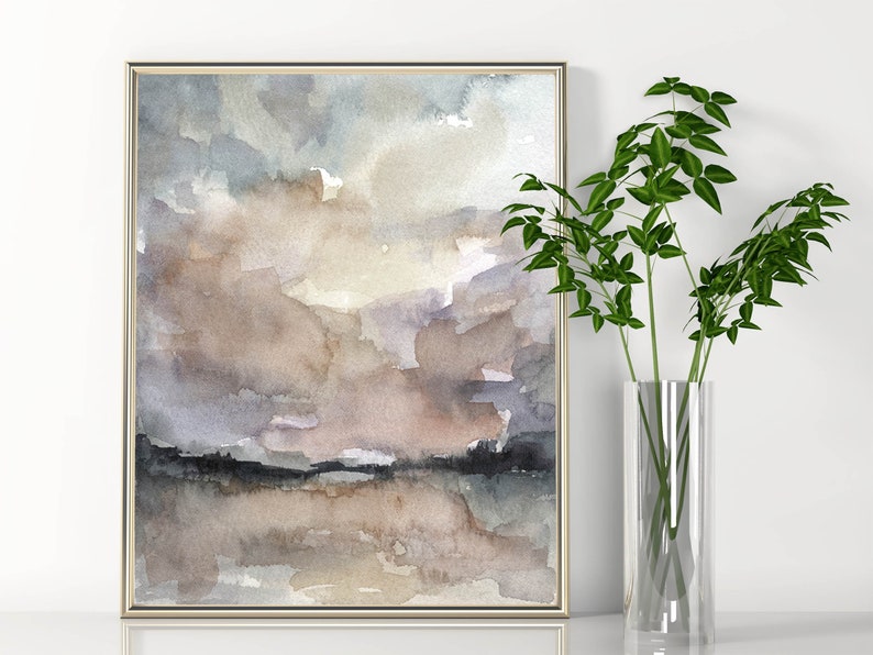 Neutral Landscape Printable Abstract Wall Art Digital Download - Etsy