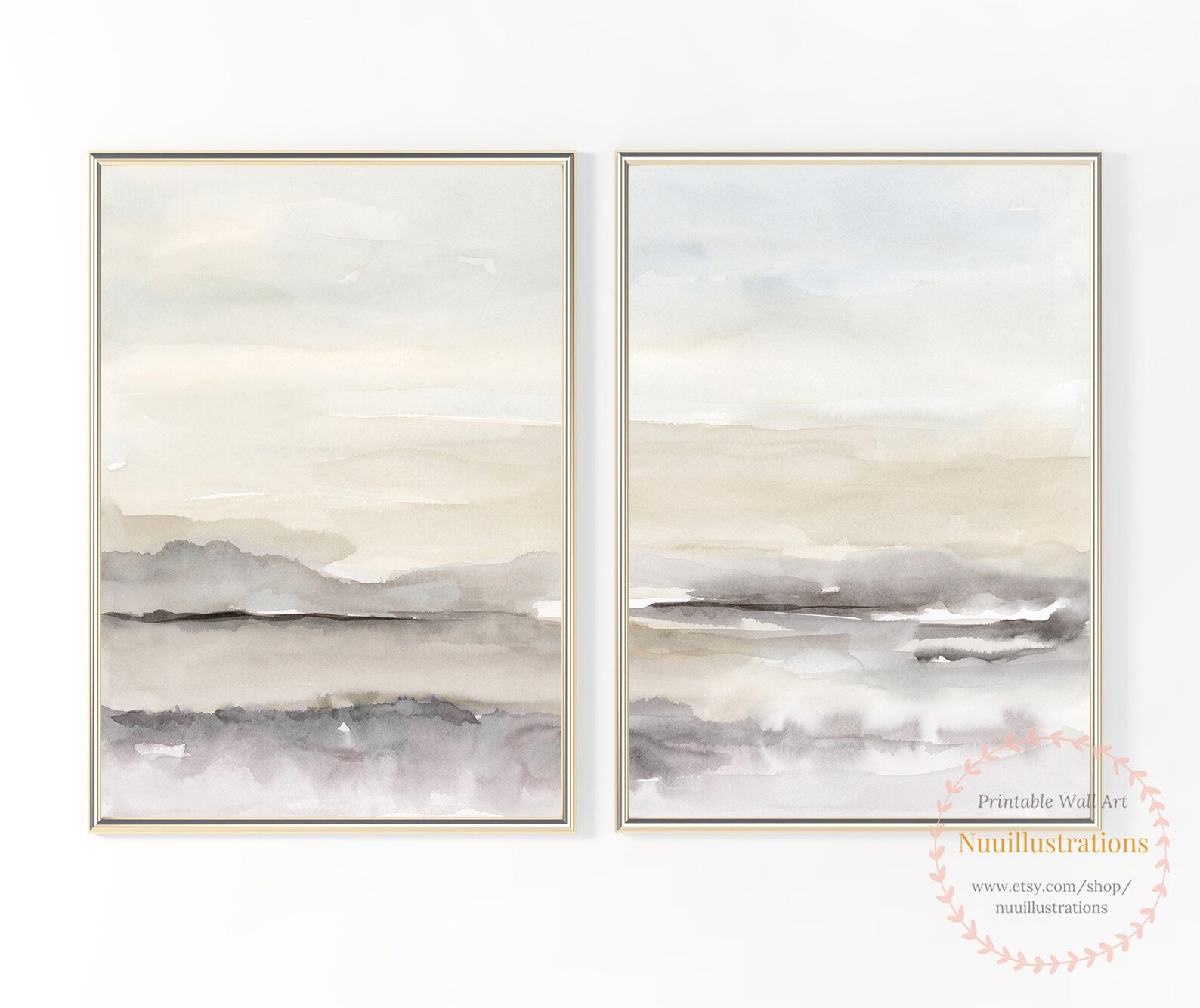 Beige Abstract Landscape Printable Minimal Abstract Art - Etsy