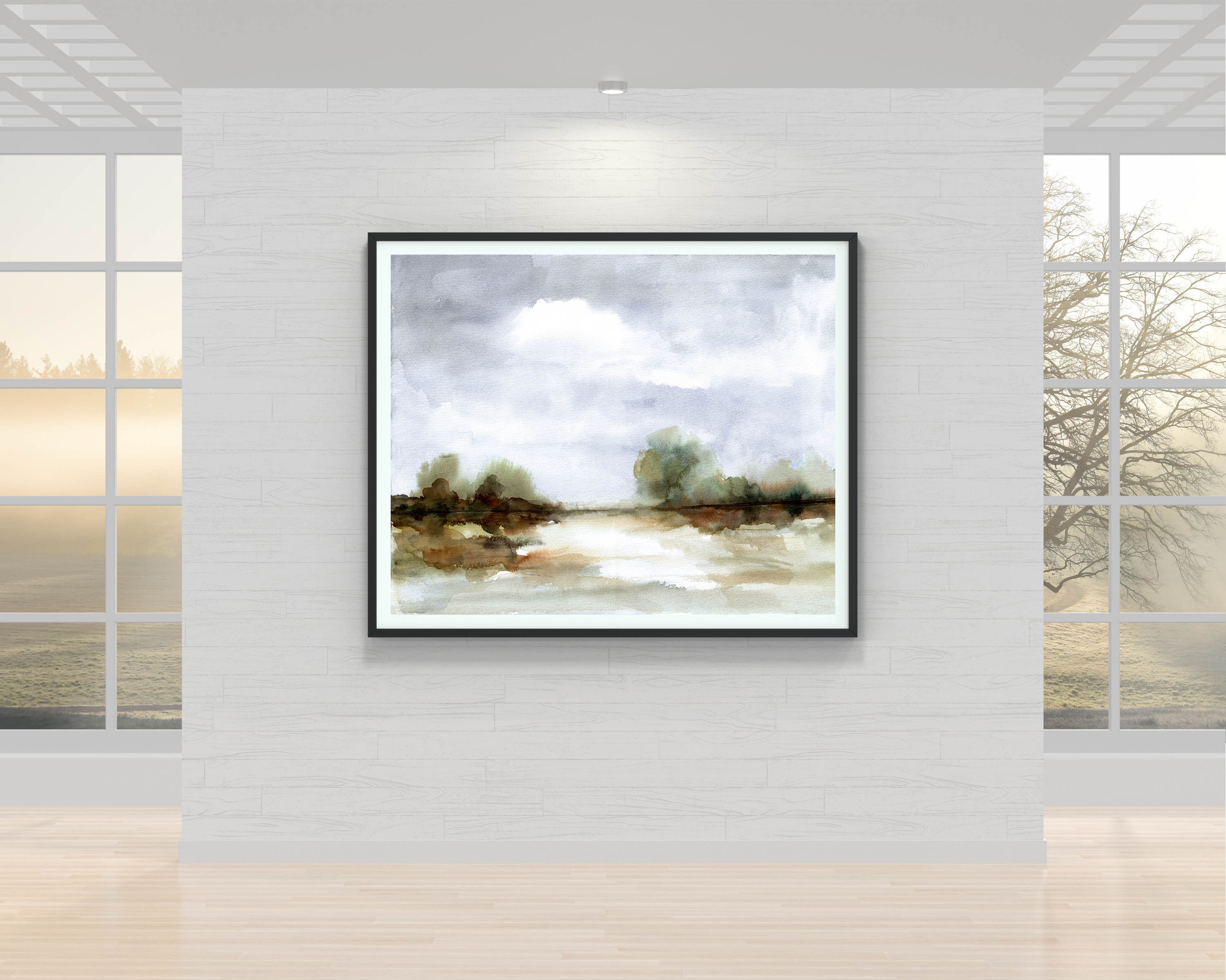 Large Abstract Landscape Print Watercolor Printable Wall Art - Etsy
