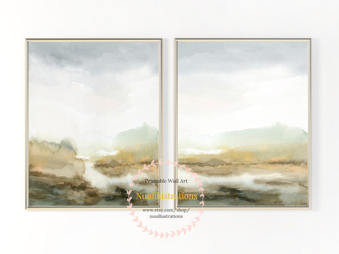 Neutral Landscape Printable Wall Art Abstract Misty Landscape - Etsy