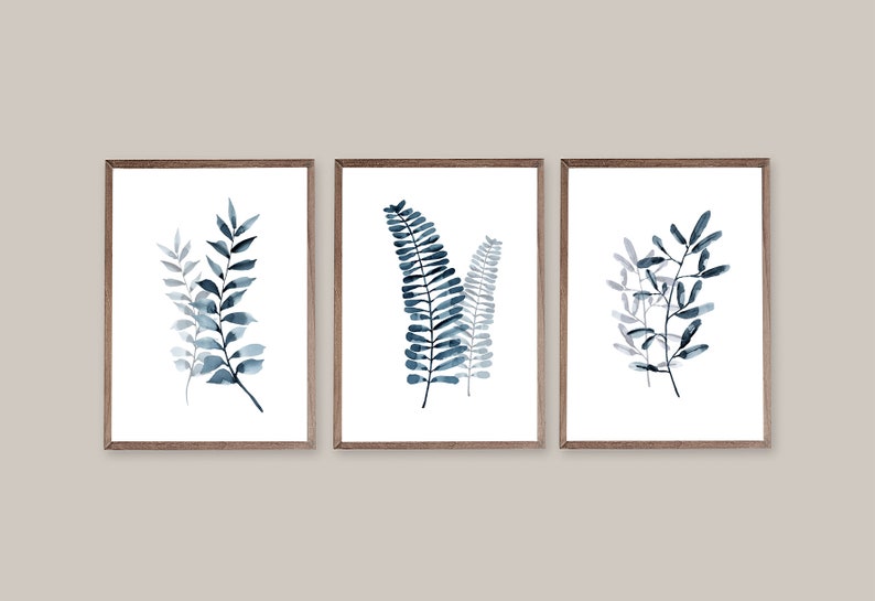 Plant Leaves Printable Botanical Wall Art Print Instant | Etsy