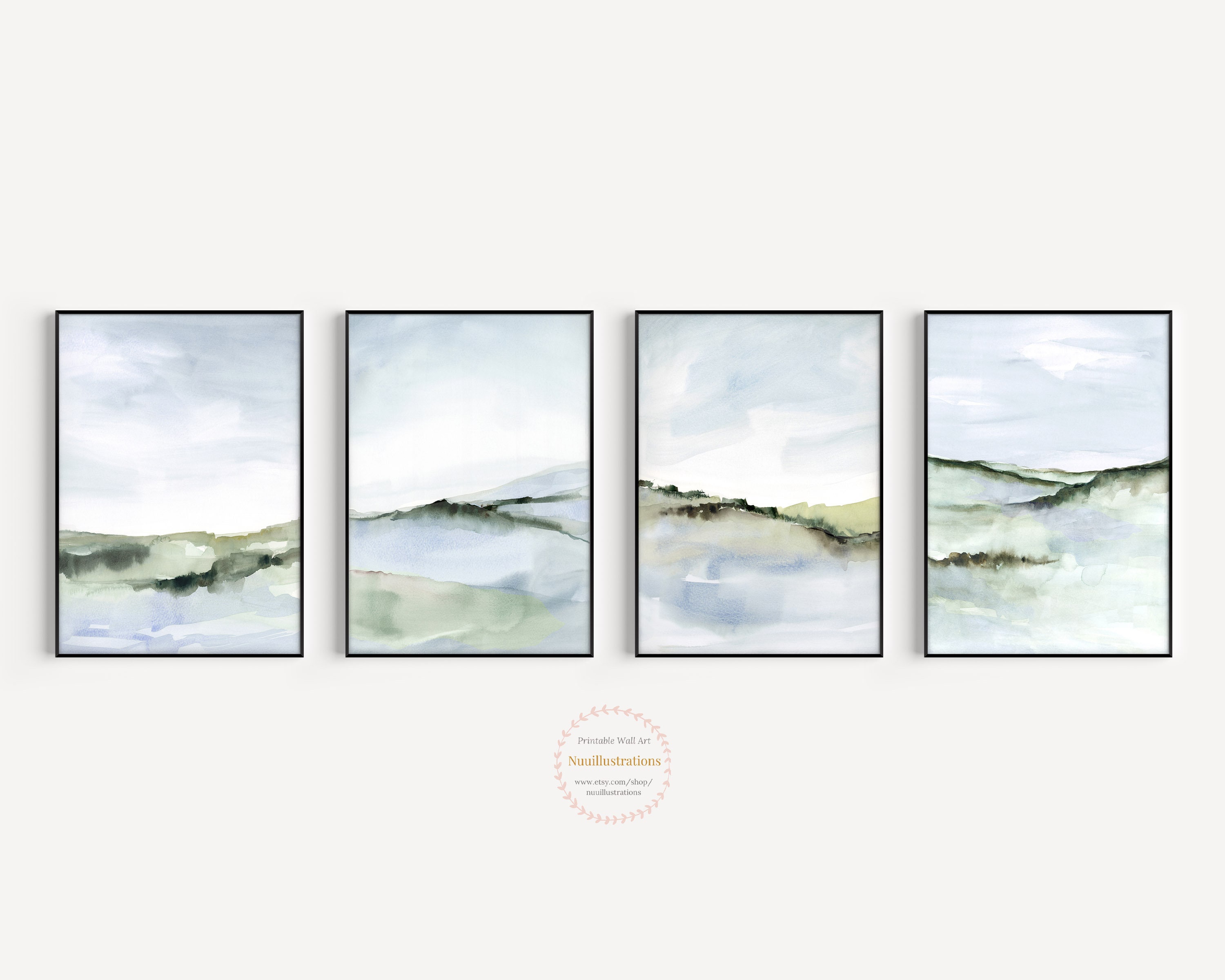 Abstract Landscape Print Set of 4 Printable Wall Art - Etsy