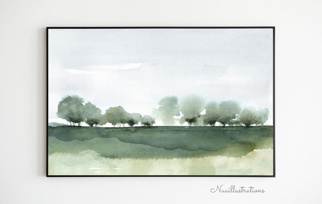 Tree Landscape Print Printable Wall Art Minimal Abstract - Etsy