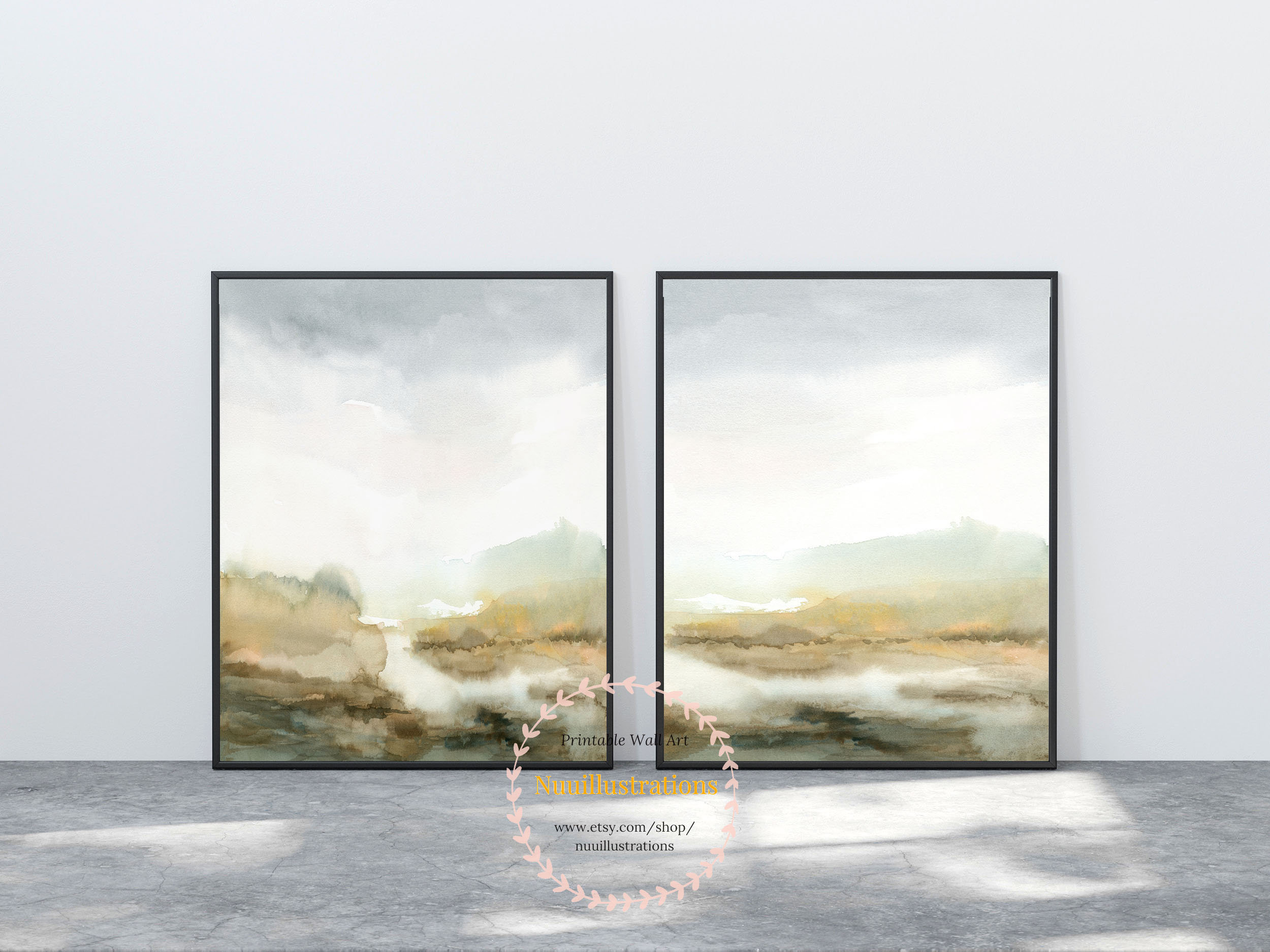 Neutral Landscape Printable Wall Art Abstract Misty Landscape - Etsy