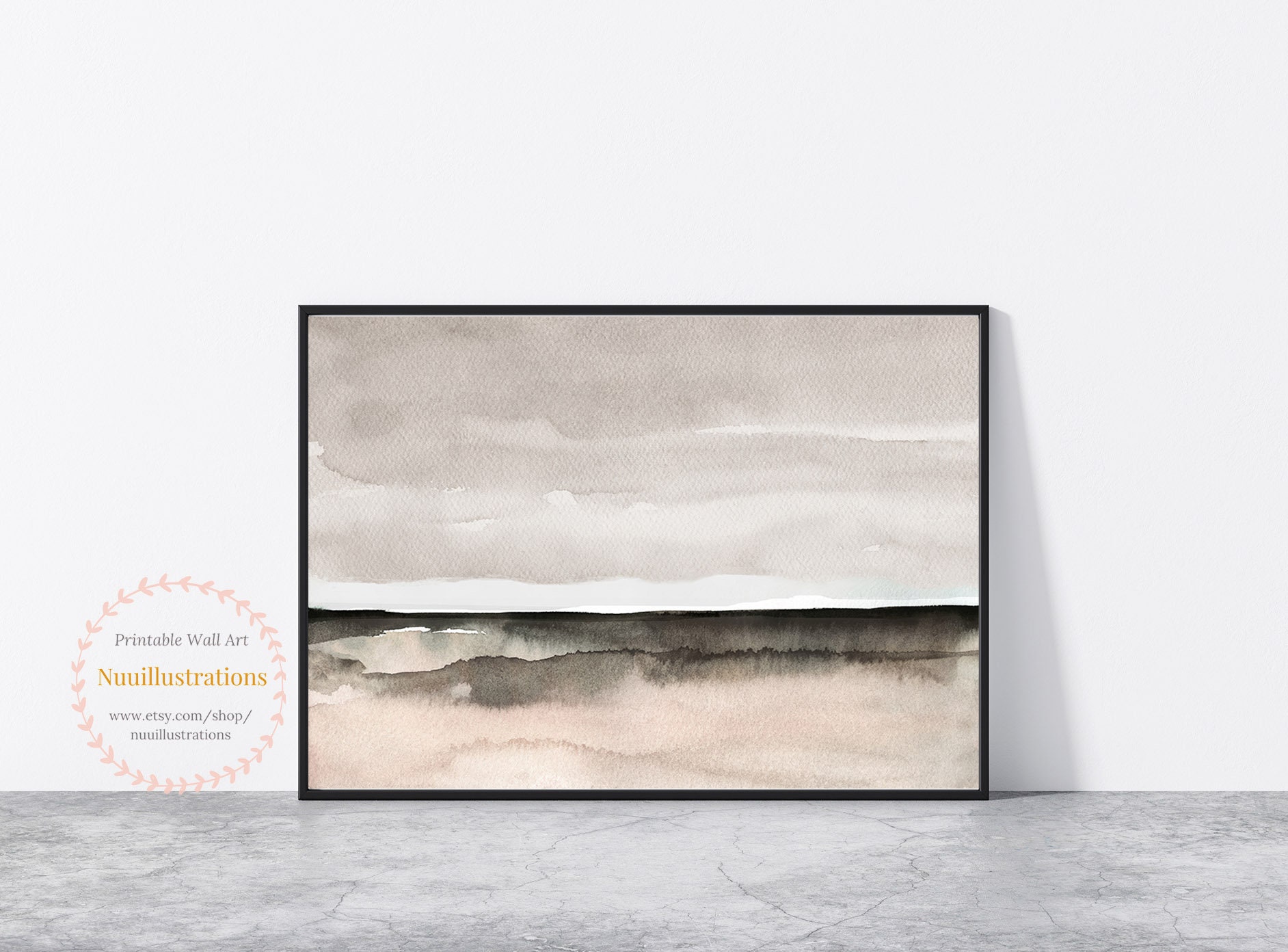 Neutral Landscape Print Printable Wall Art Minimal Abstract | Etsy
