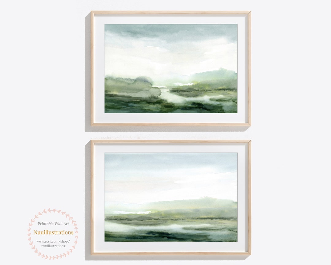 Abstract Green Landscape Printable Wall Art Download DIY Print Neutral ...