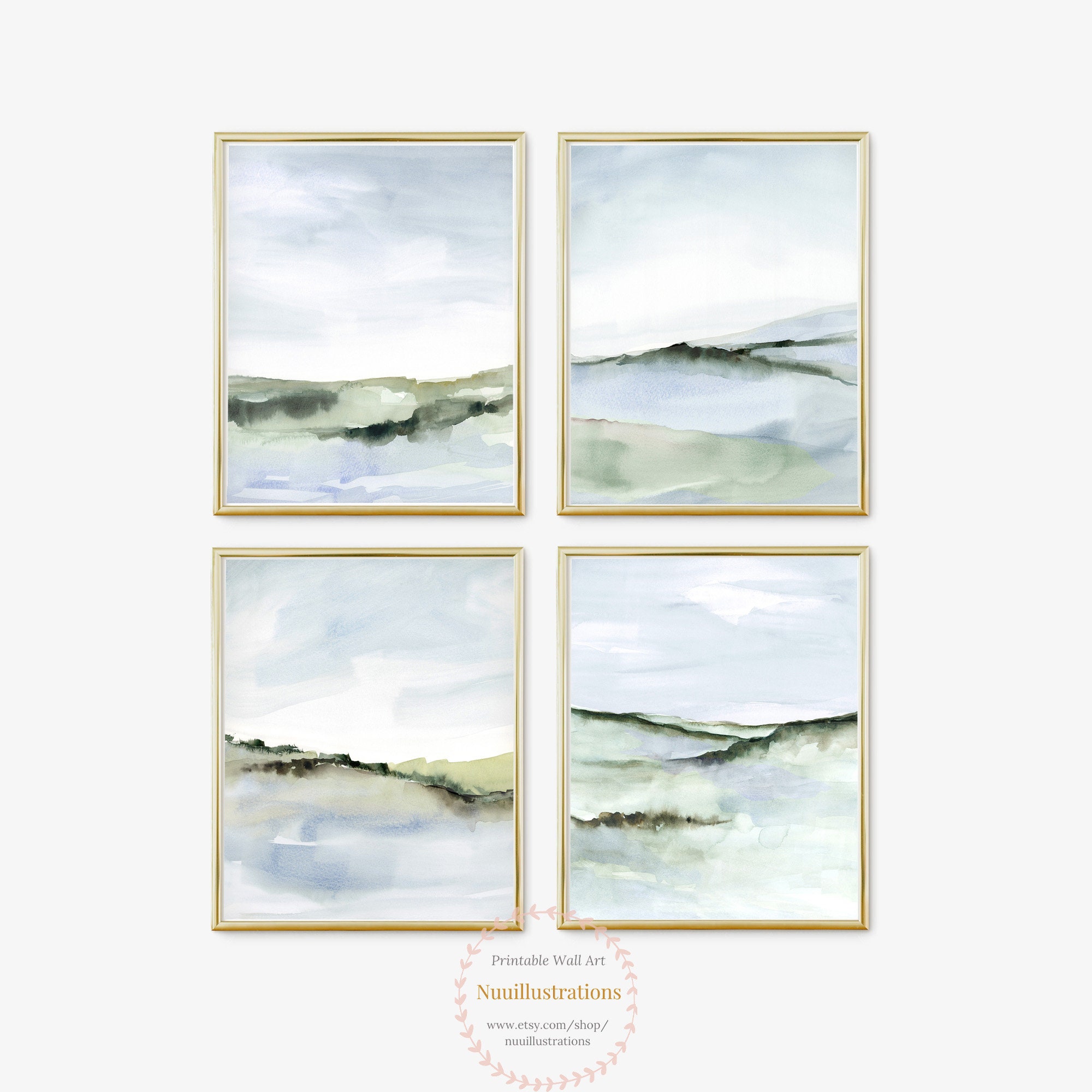 Abstract Landscape Print Set of 4 Printable Wall Art - Etsy