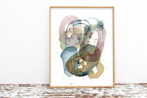Abstract Watercolor Art Print Instant Download DIY Printable | Etsy