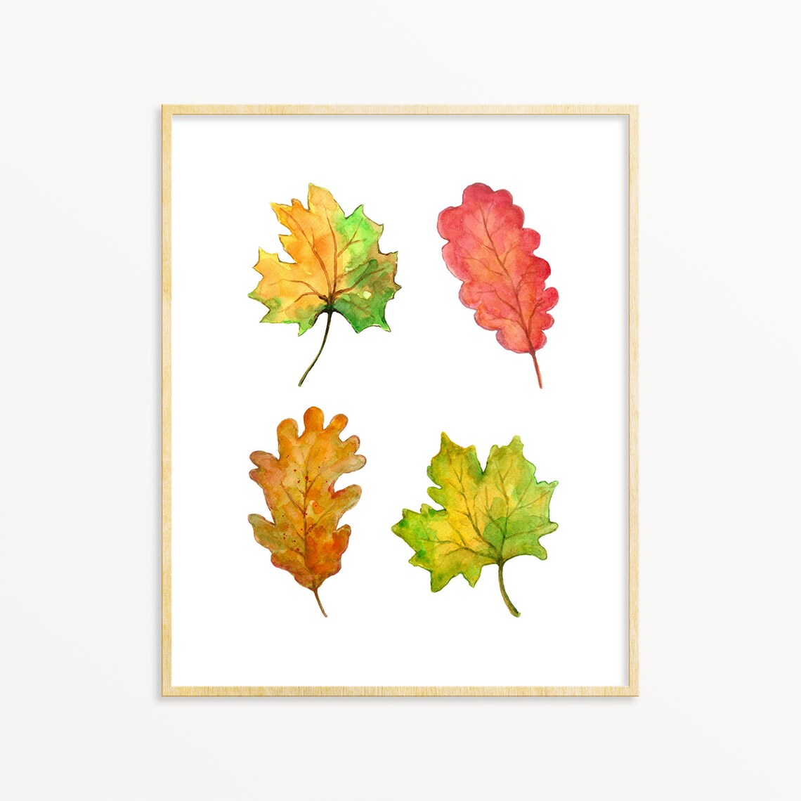 Autumn Leaves Art Printable Fall Leaves Wall Art Digital - Etsy