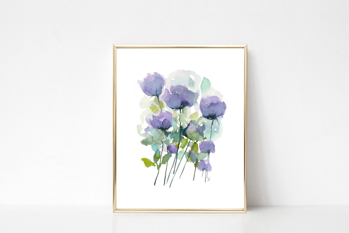 Abstract Purple Flower Print Instant Download Art DIY | Etsy