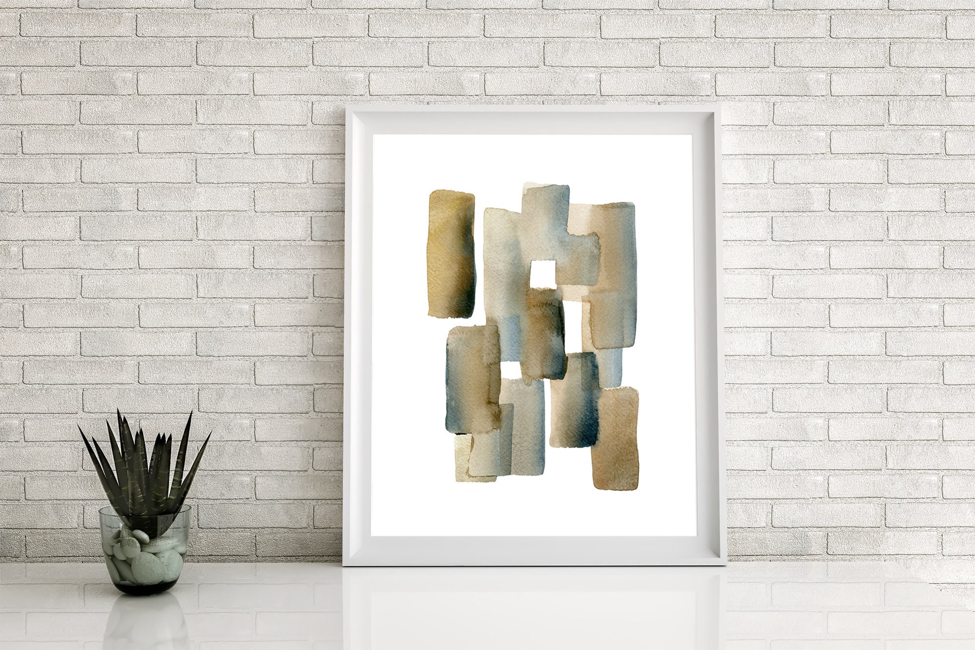 Large Abstract Watercolor Printable Wall Art Print Neutral | Etsy