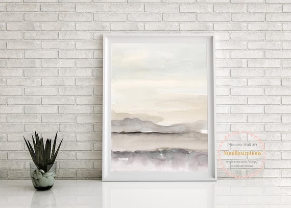 Beige Abstract Landscape Printable Minimal Abstract Art - Etsy