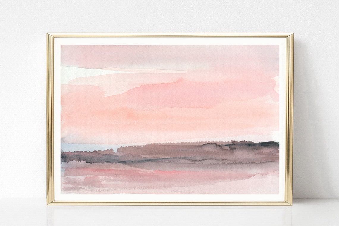 Pink Landscape Printable Abstract Art Instant Download DIY - Etsy