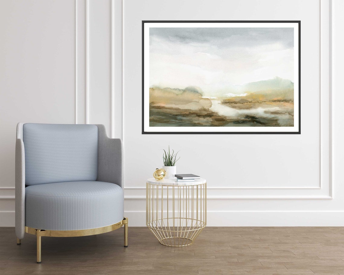 Large Abstract Neutral Landscape Printable Wall Art - Etsy