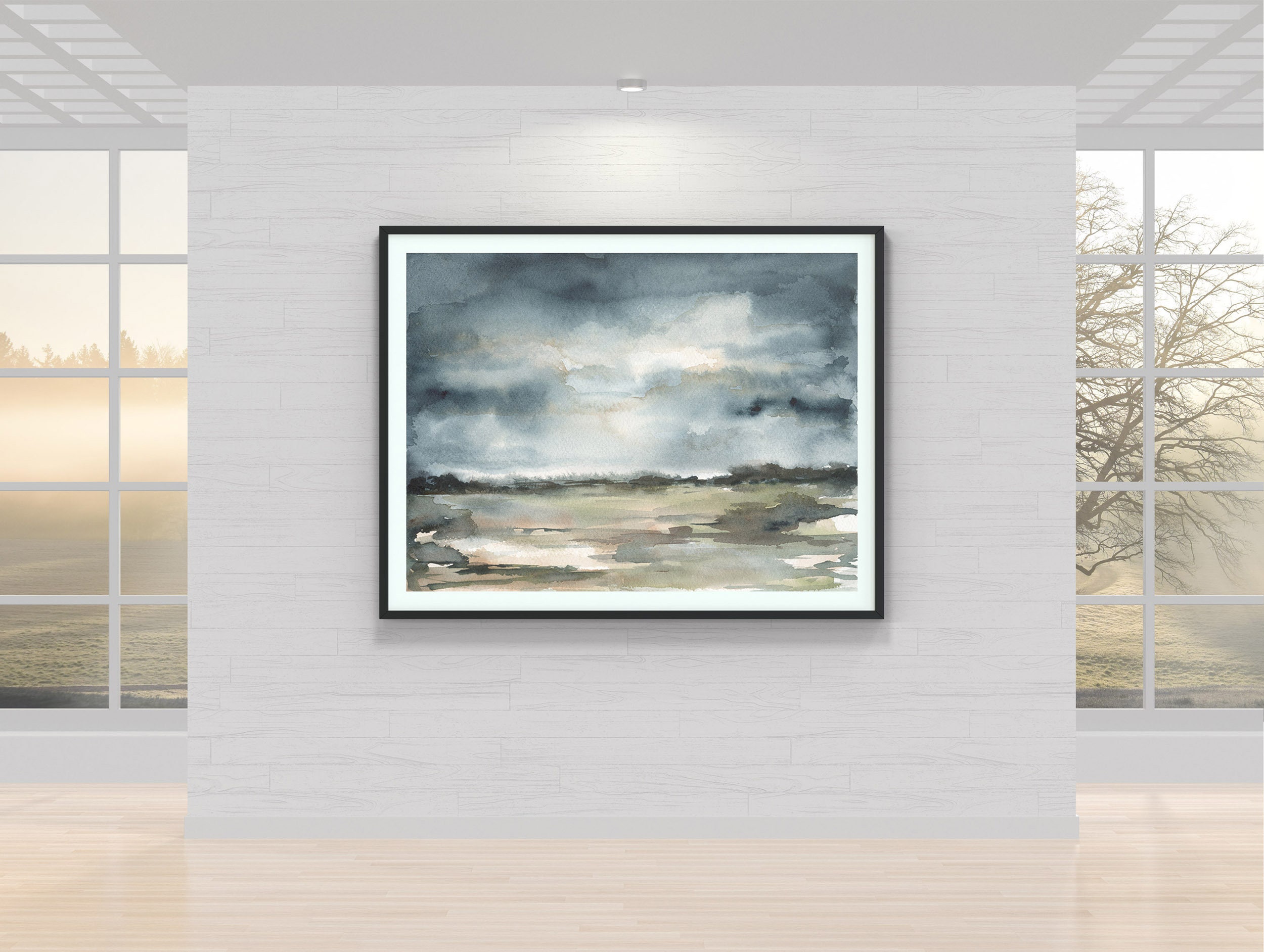 Large Abstract Neutral Landscape Wall Art Printable Instant | Etsy