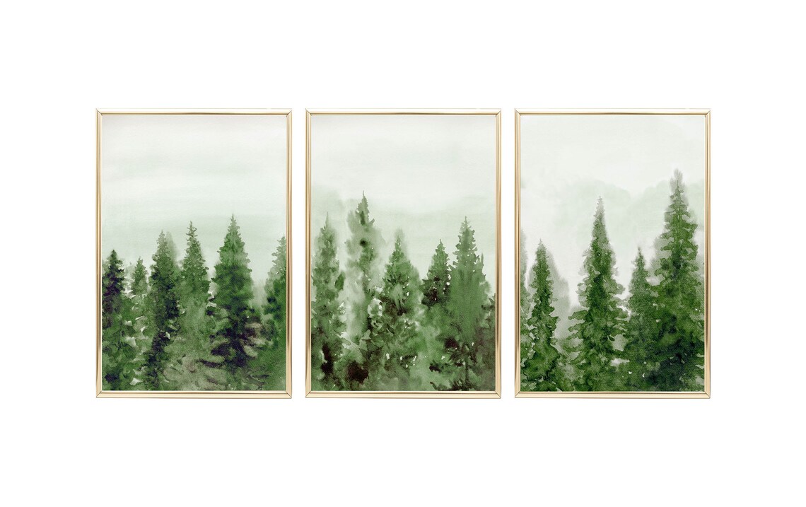 Pine Tree Printable Wall Art Instant Download Green Tree Print | Etsy