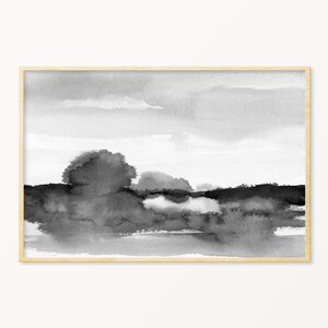 Black and Gray Landscape Print Abstract Watercolor instant | Etsy