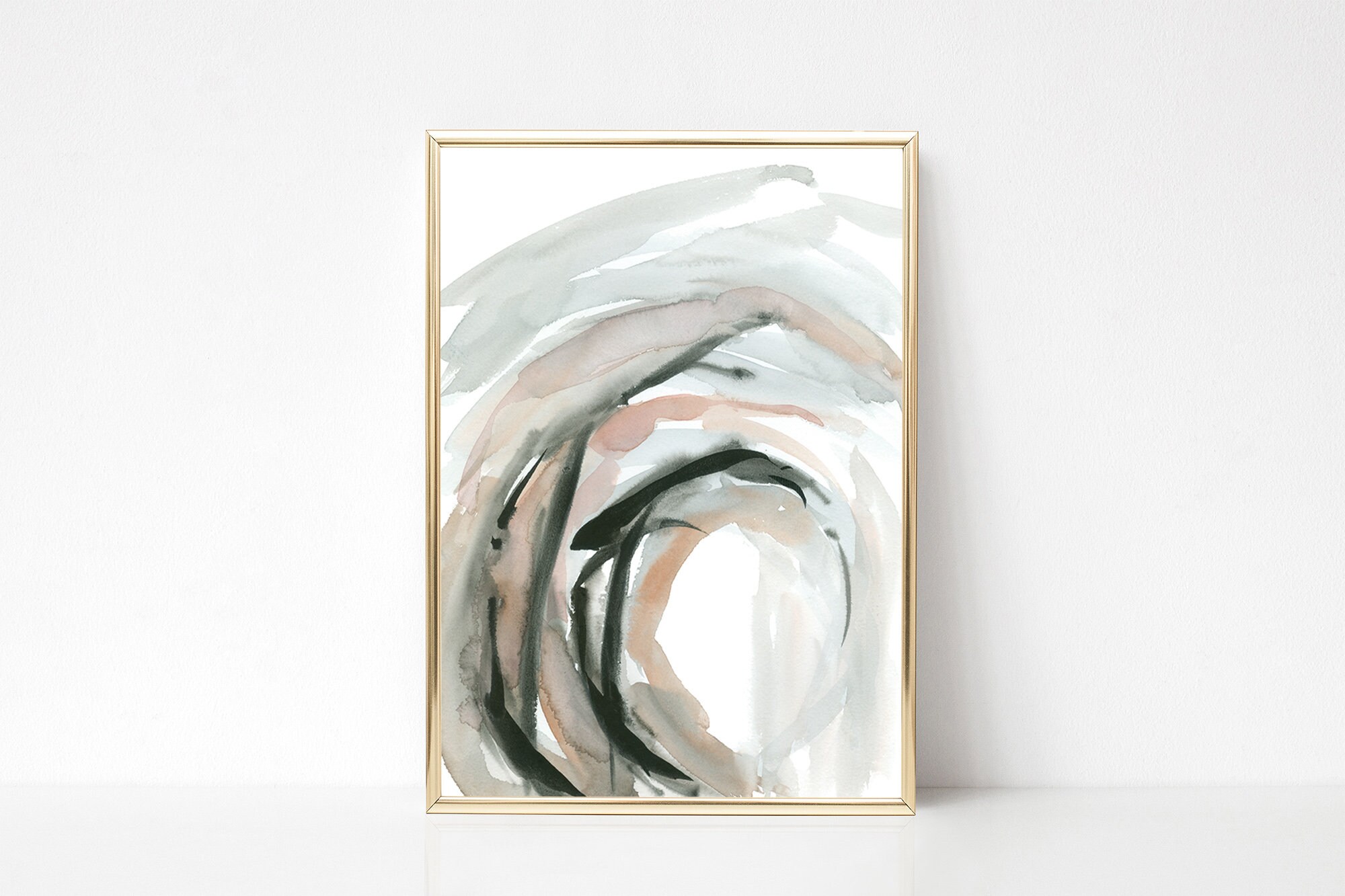 Neutral Circle Abstract Wall Art Print Printable Instant - Etsy