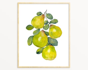 Pear Types Poster Printable Watercolor Art Digital - Etsy