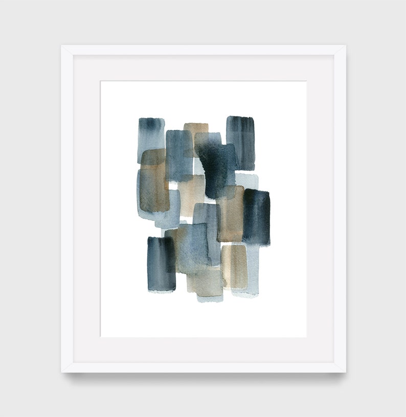 Large Abstract Watercolor Printable Wall Art Print Neutral - Etsy