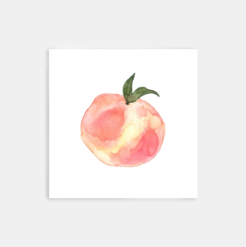 Watercolor Peach Printable Fruit Art Print Peach Wall Art Instant ...