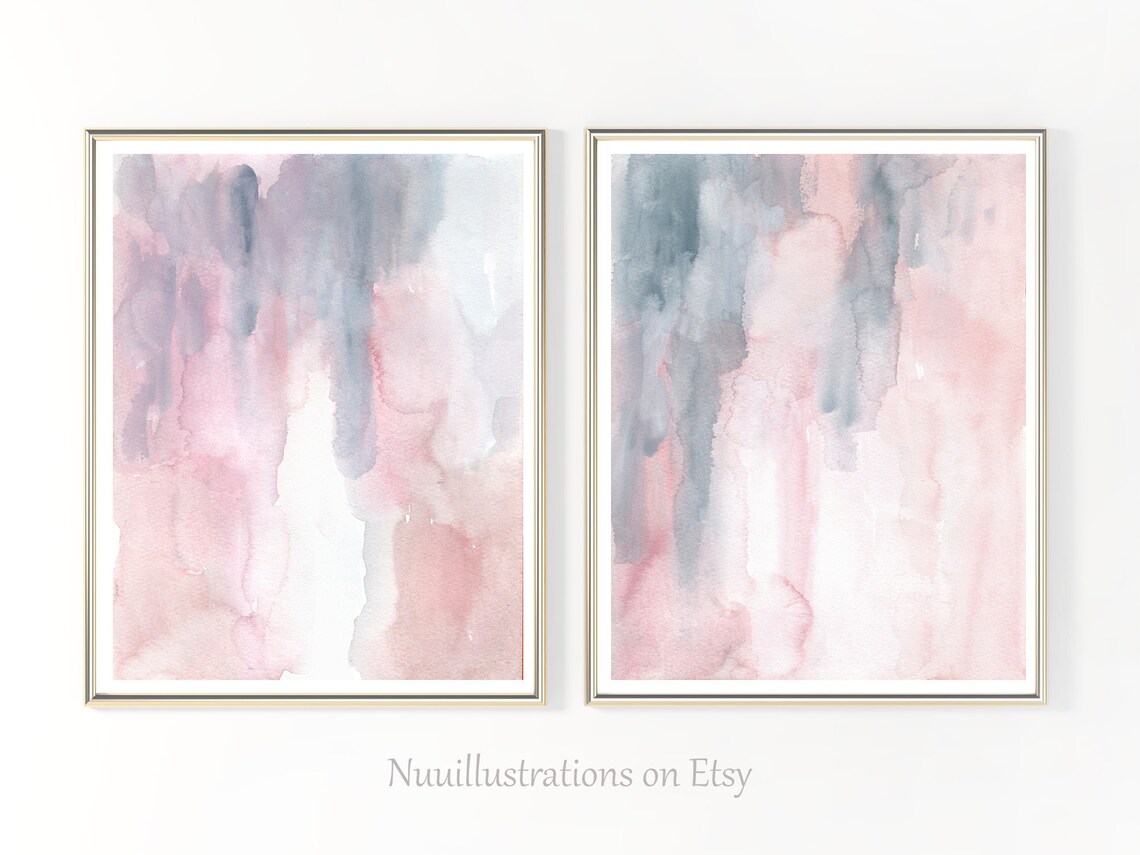 Printable Wall Art Abstract Pink Blue Print Abstract Instant - Etsy