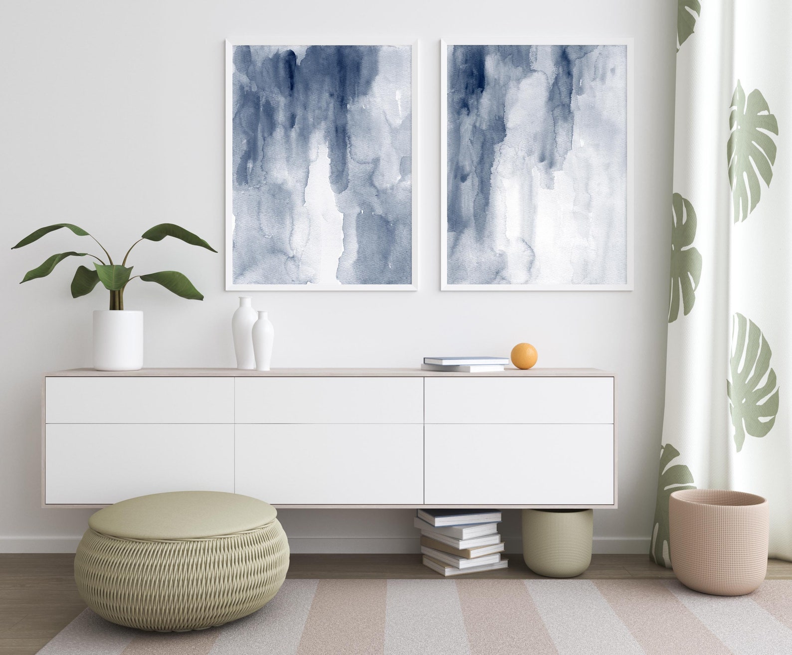 Abstract Wall Art Blue Print Instant Download DIY Printable - Etsy