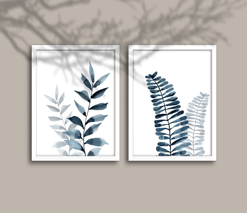 Plant Leaves Printable Botanical Wall Art Print Instant - Etsy