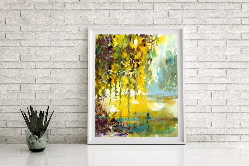 Green Abstract Landscape Print Instant Download DIY Printable - Etsy
