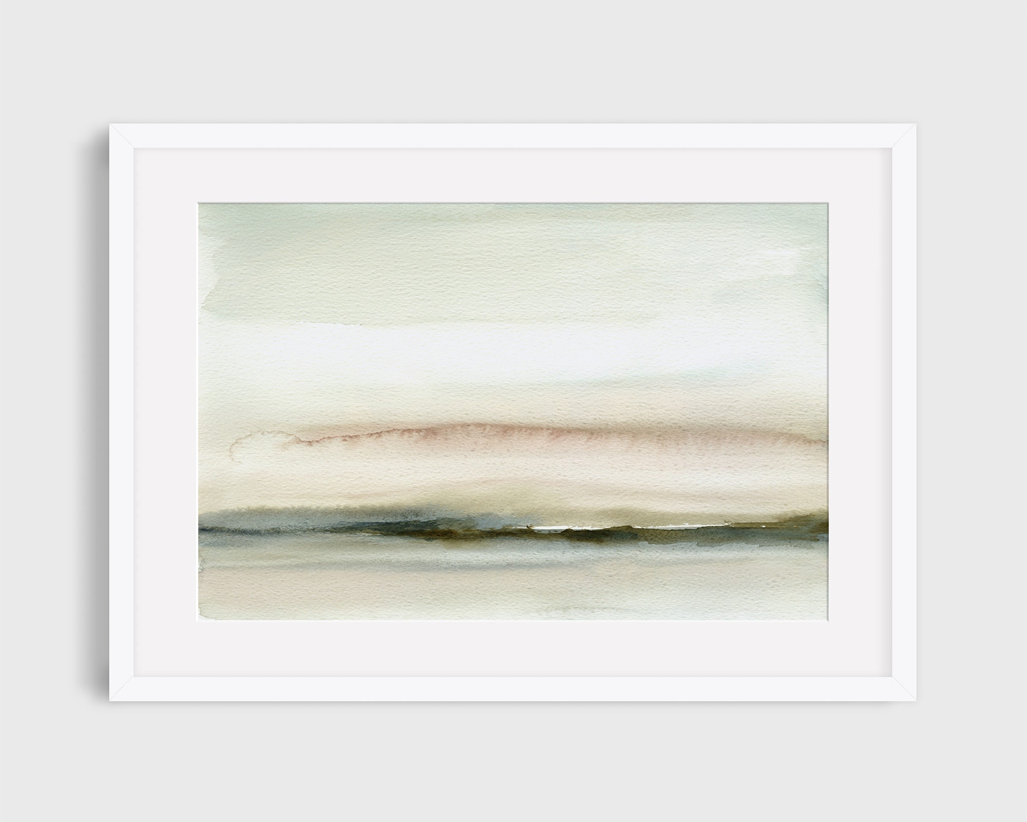 Neutral Abstract Landscape Print Watercolor Printable Wall Art | Etsy