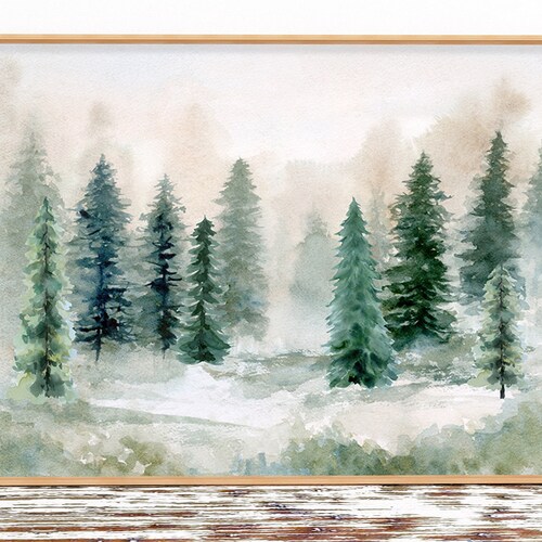 Tree Landscape Print Printable Wall Art Minimal Abstract - Etsy