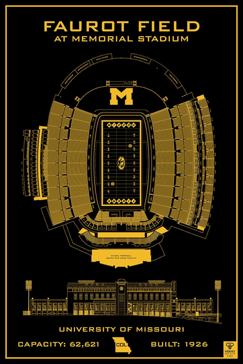 Faurot Field at Memorial Stadium (university of Missouri-mizzou ...