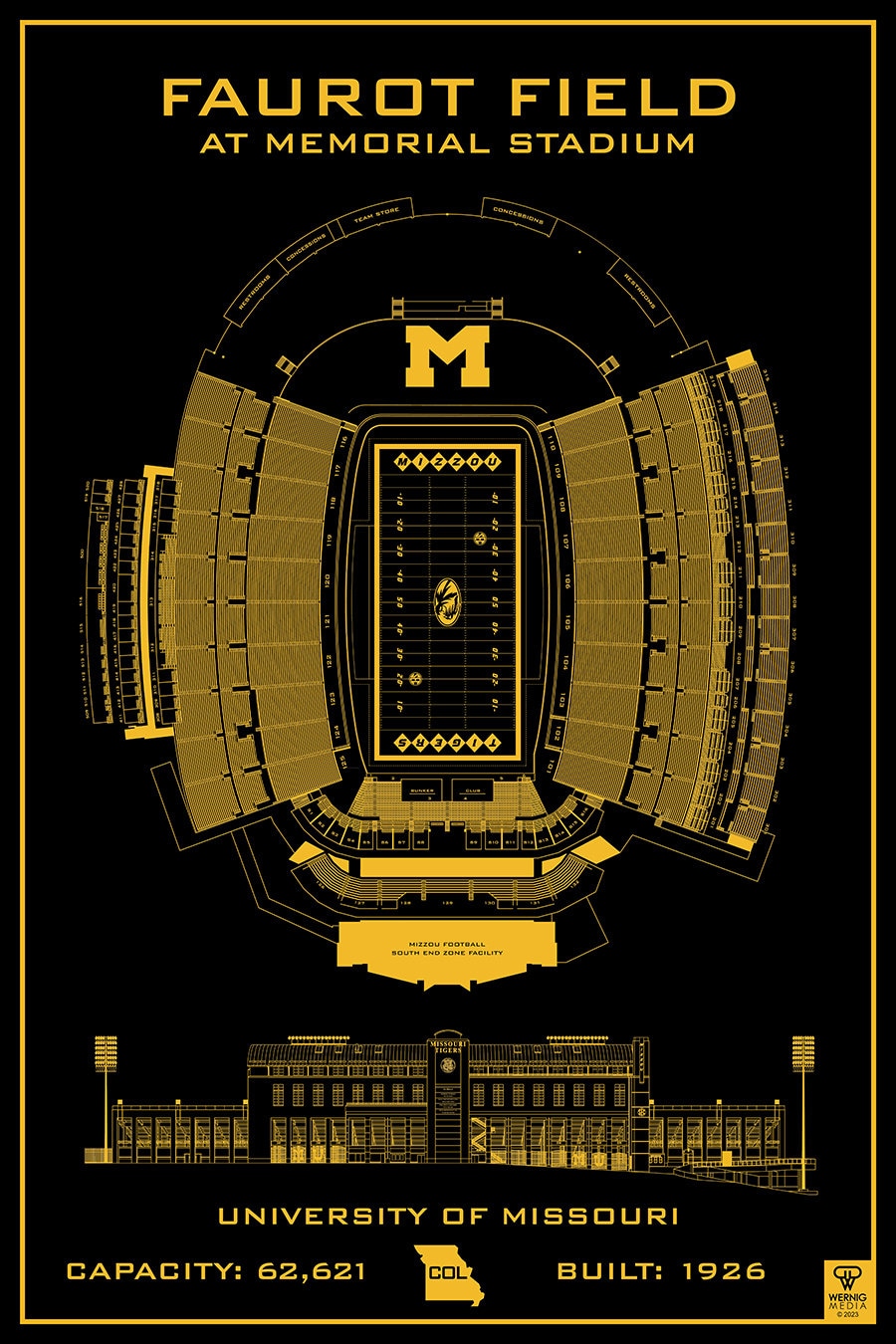 Faurot Field at Memorial Stadium (university of Missouri-mizzou ...
