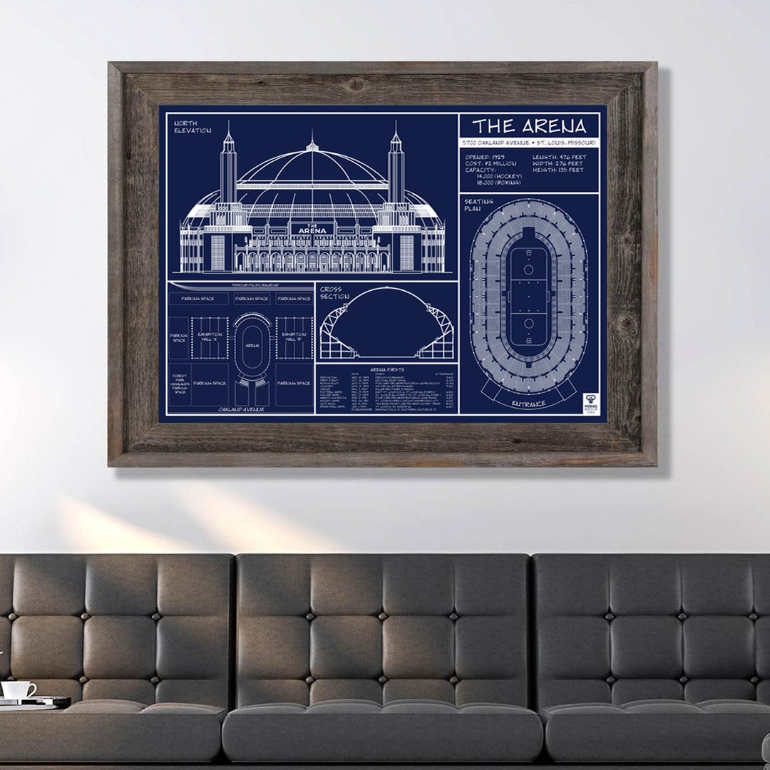 St. Louis Arena 1934 Blueprint 30x20 - Etsy