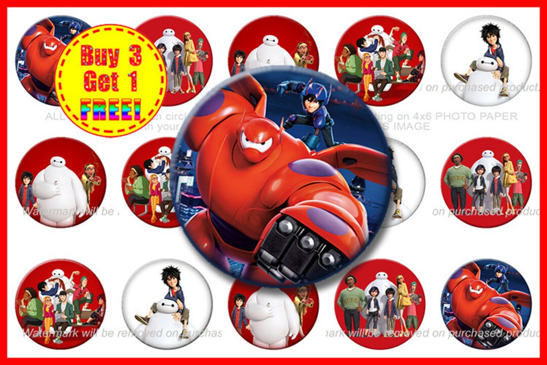 Big Hero 6 Bottle Cap Images - Baymax Bottle Cap Images - Instant ...