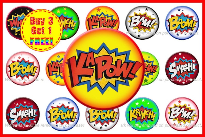 Superhero Actions Bottle Cap Images - Super Heros - Instant Download ...