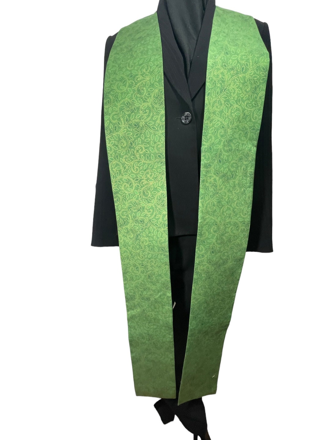 Green Clergy Stole With Gold Leaf Pattern - Etsy