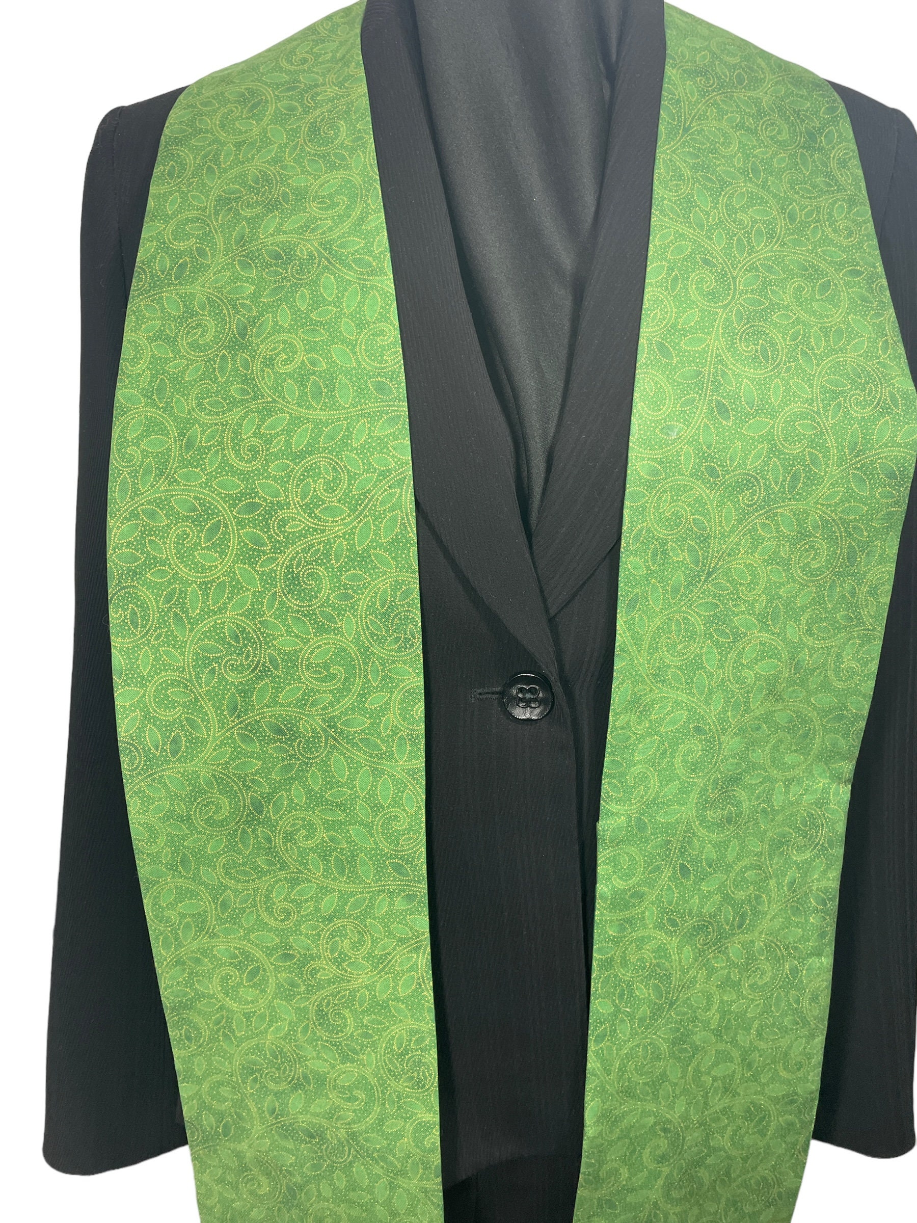 Green Clergy Stole With Gold Leaf Pattern - Etsy