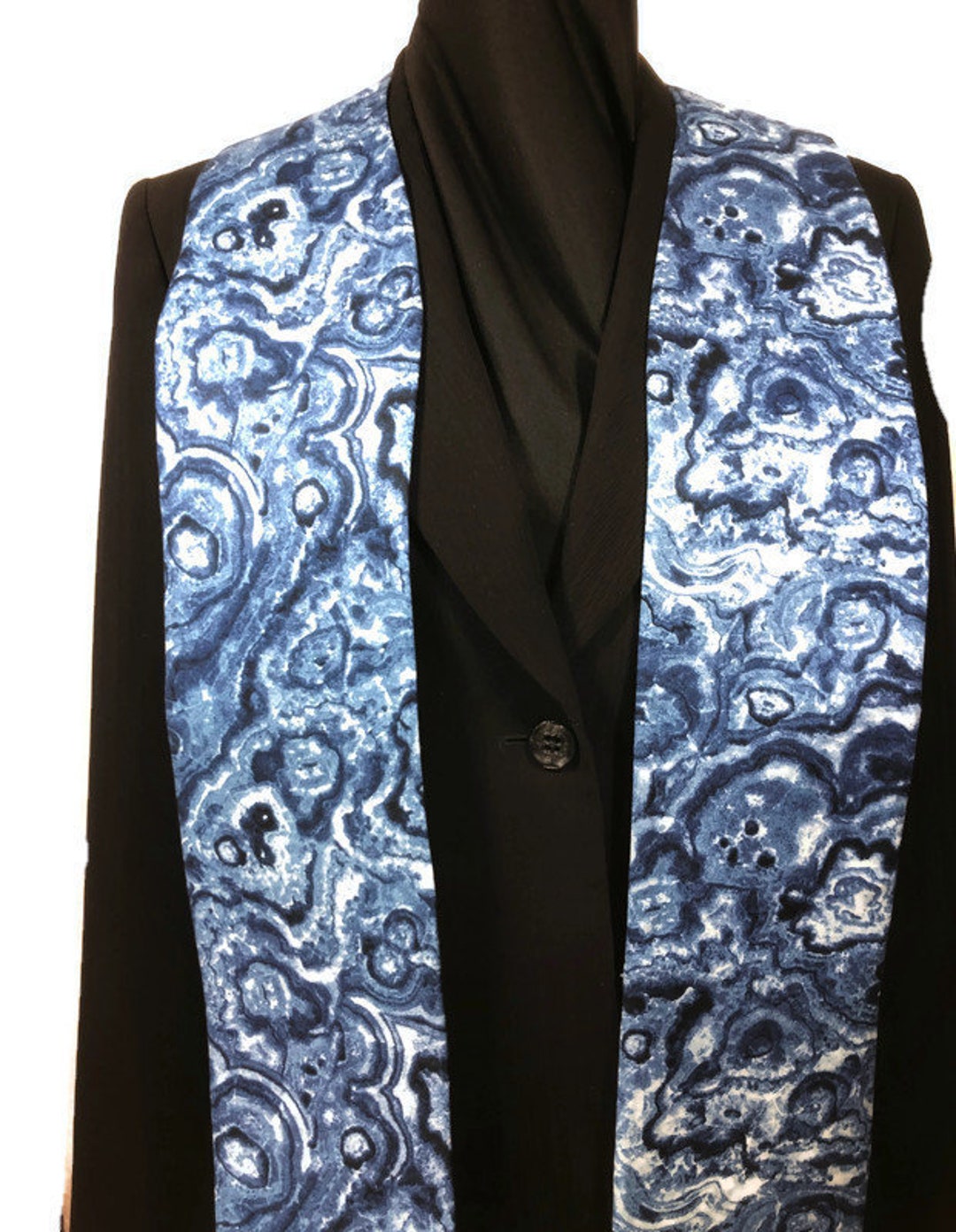 Blue Batik Clergy Stole - Etsy