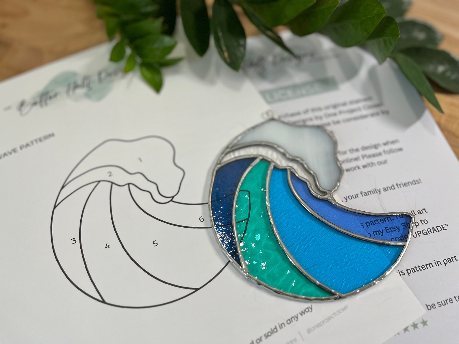 PATTERNS • Ocean Wave Stained Glass Patterns • Digital Download: Hobby ...