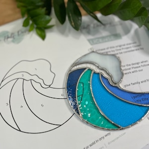 PATTERNS • Ocean Wave Stained Glass Patterns • Digital Download: Hobby ...