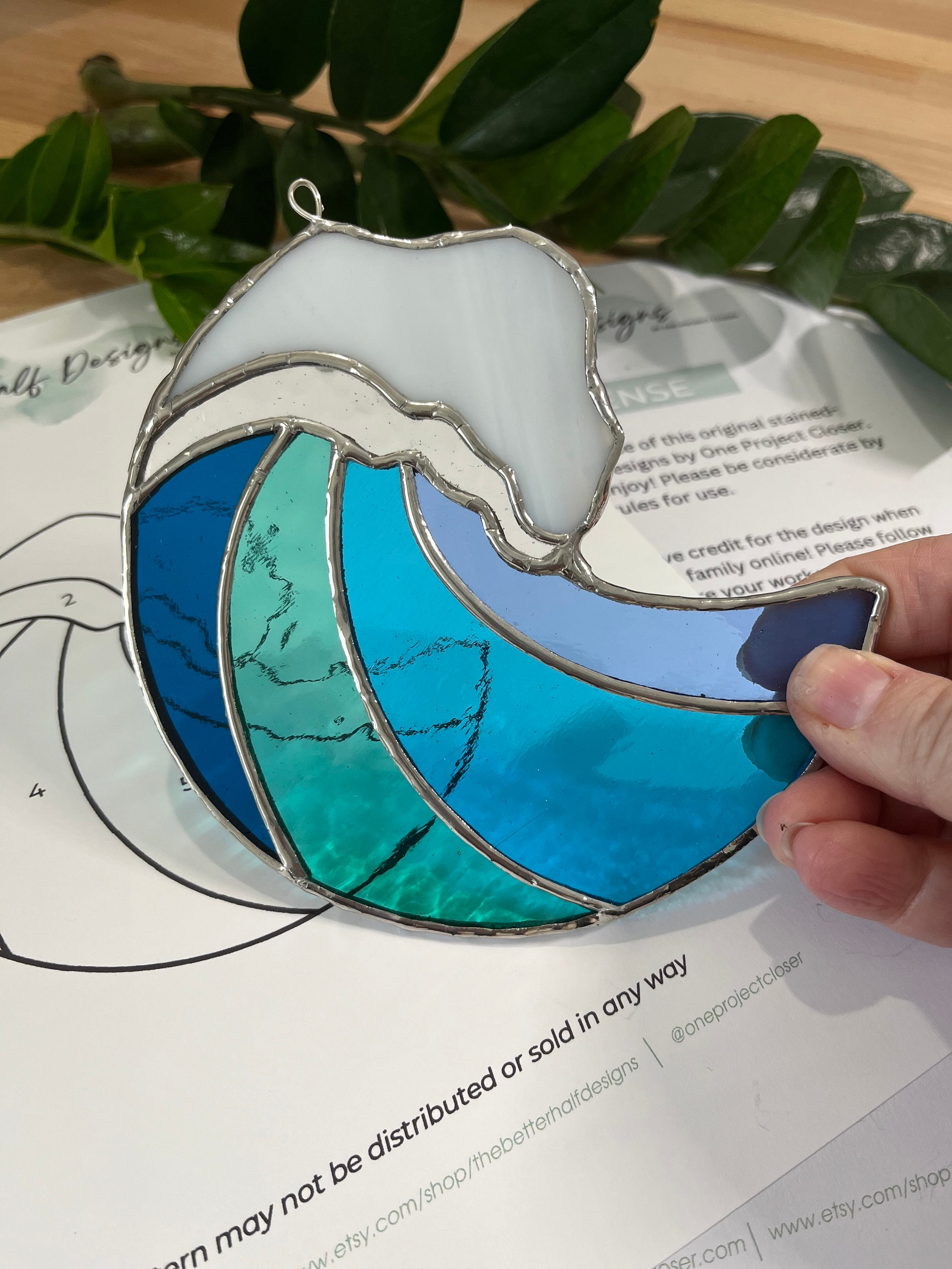 PATTERNS • Ocean Wave Stained Glass Patterns • Digital Download: Hobby ...