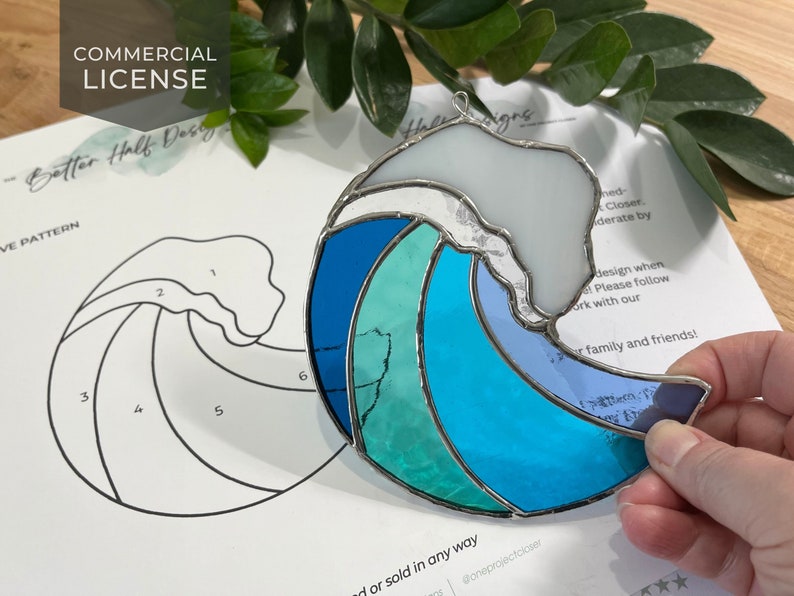 PATTERNS • Ocean Wave Stained Glass Patterns • Digital Download ...