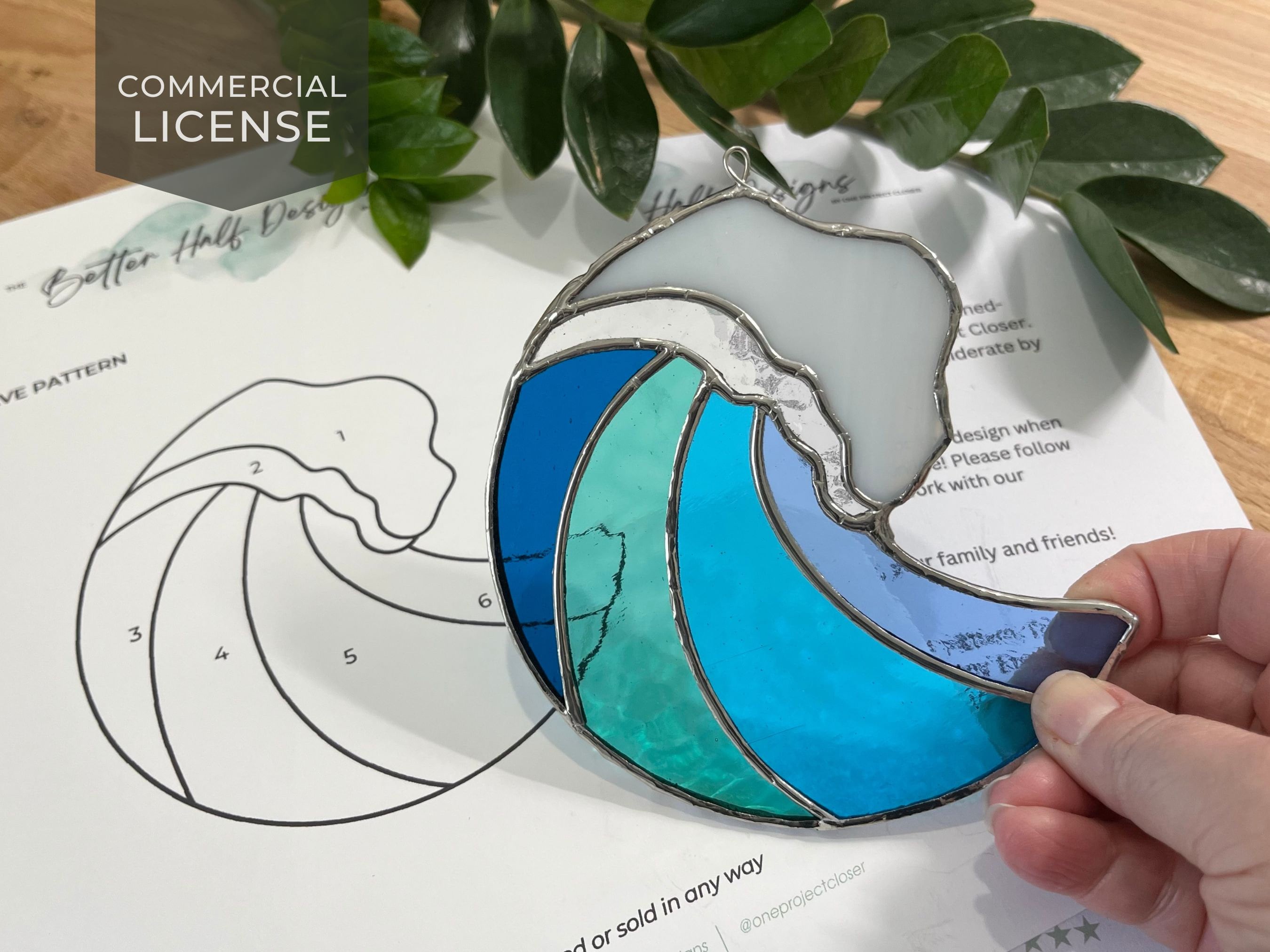 PATTERNS • Ocean Wave Stained Glass Patterns • Digital Download ...