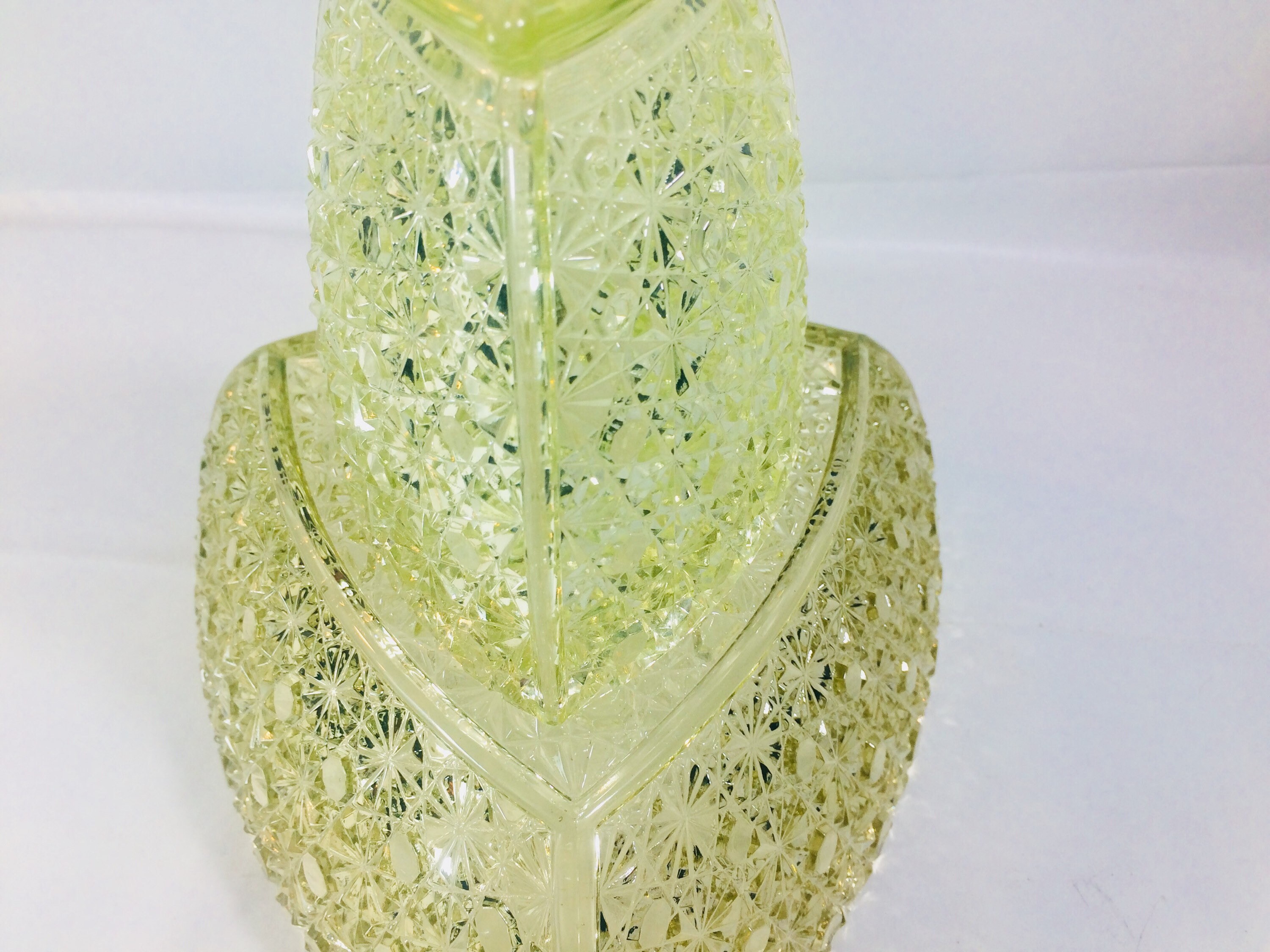 Vaseline Glass Dish, Pair of Two. Three Sided Dish. Triangle Dish ...