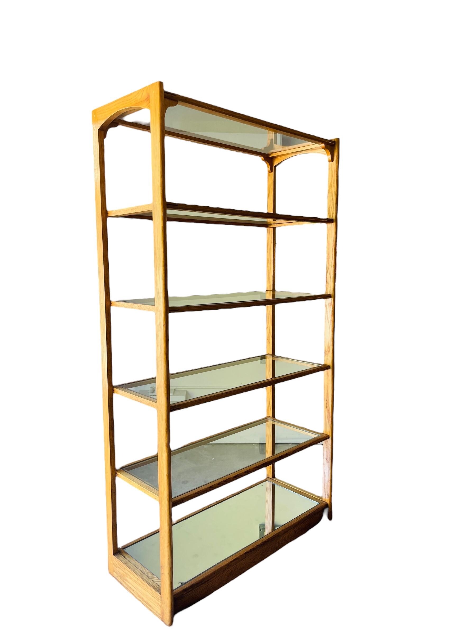 Vintage Oak Glass Bookshelf Display Cabinet / 3 Units Available - Etsy